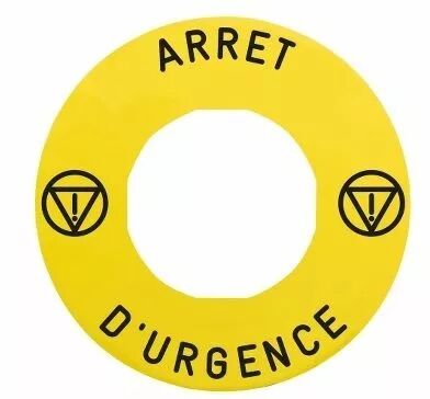 ZBY9130T Etiquette circulaire arrêt d'urgence
